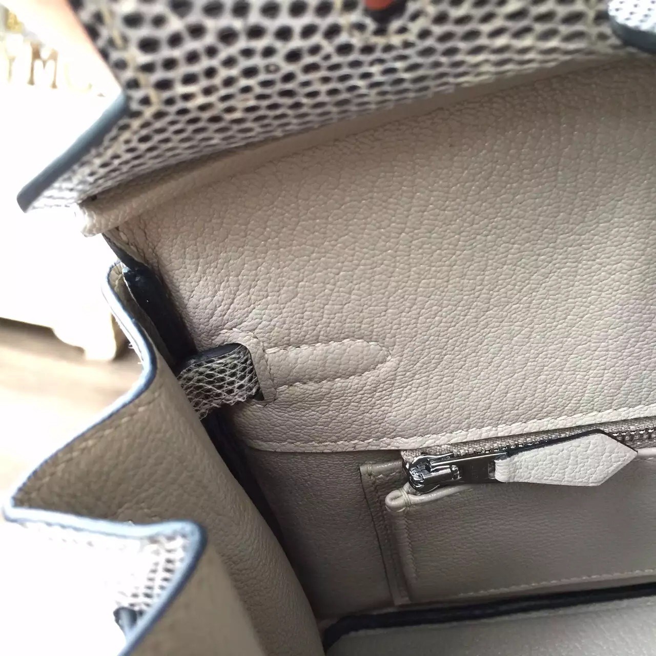 Hermes Birkin 25cm Natural Lizard Skin Original Leather Bag ...