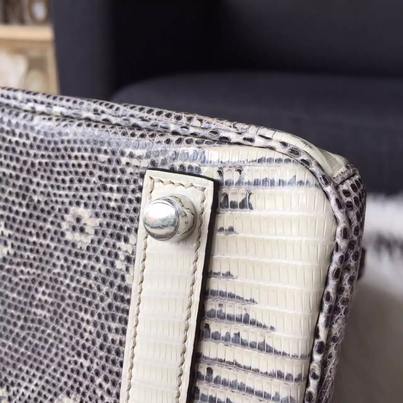 Hermes Birkin 25cm Natural Lizard Skin Original Leather Bag ...