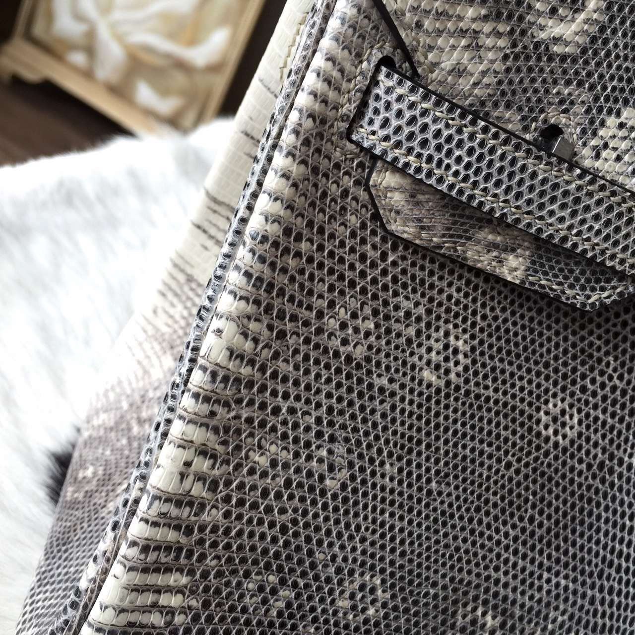 Hermes Birkin 25cm Natural Lizard Skin Original Leather Bag ...