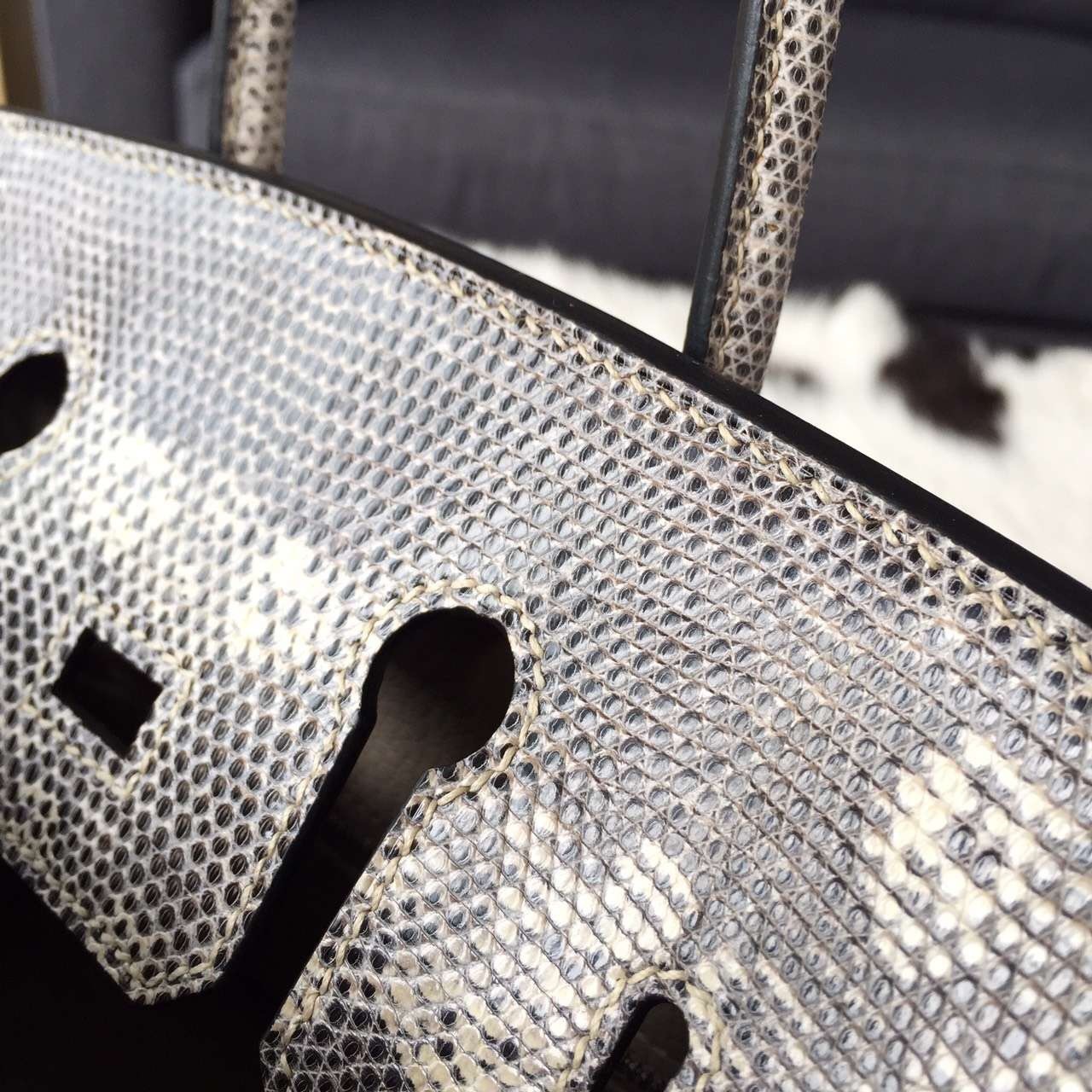 Hermes Birkin 25cm Natural Lizard Skin Original Leather Bag ...