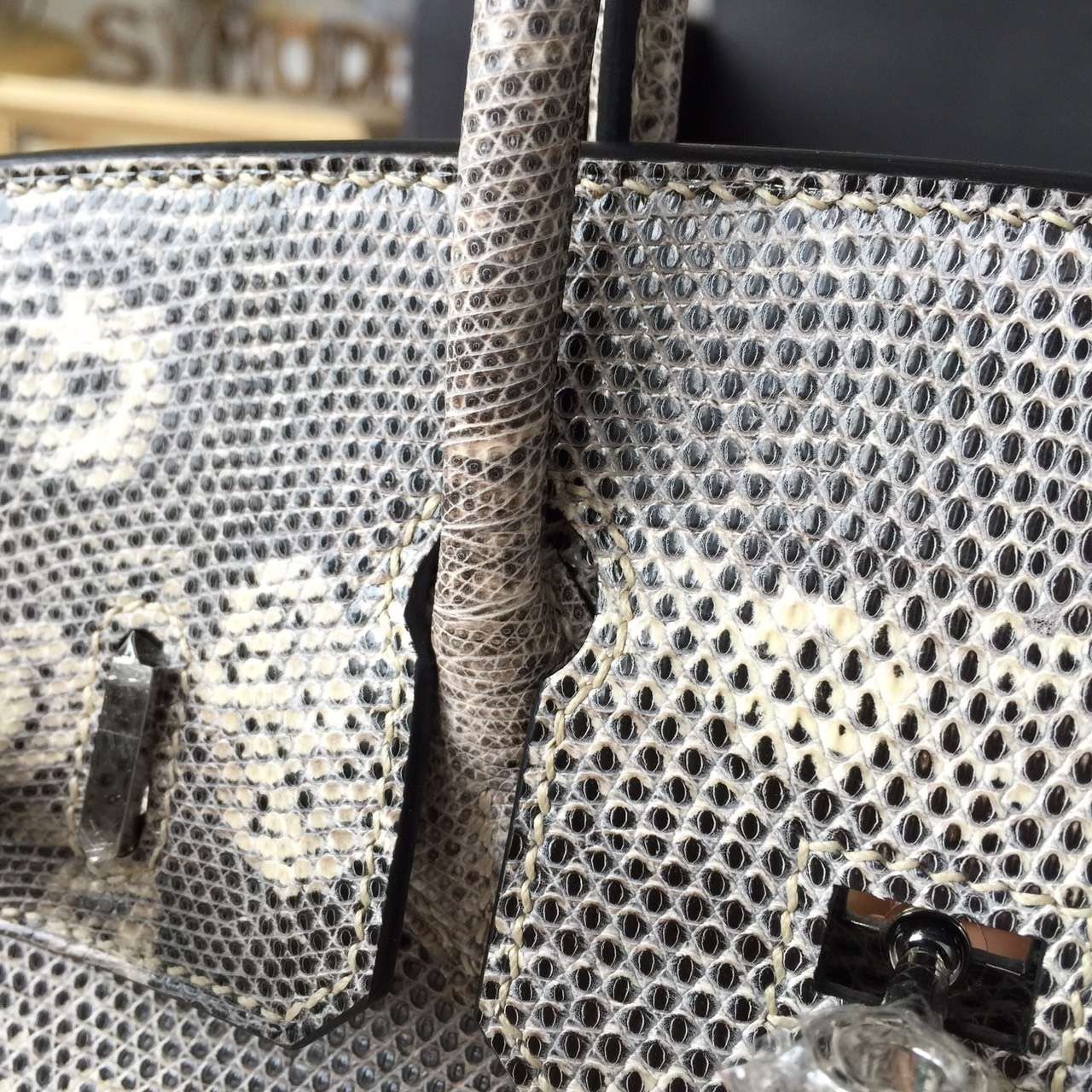 Hermes Birkin 25cm Natural Lizard Skin Original Leather Bag ...