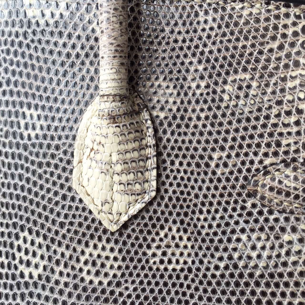 Hermes Birkin 25cm Natural Lizard Skin Original Leather Bag ...