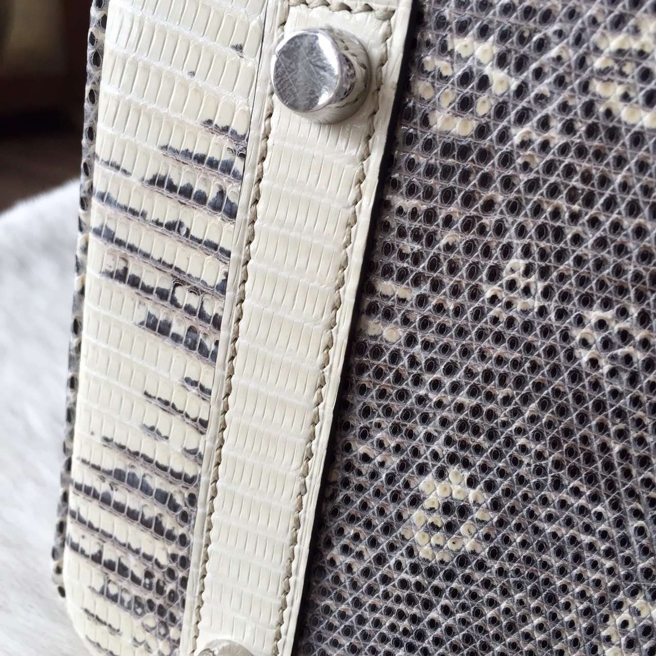 Hermes Birkin 25cm Natural Lizard Skin Original Leather Bag ...