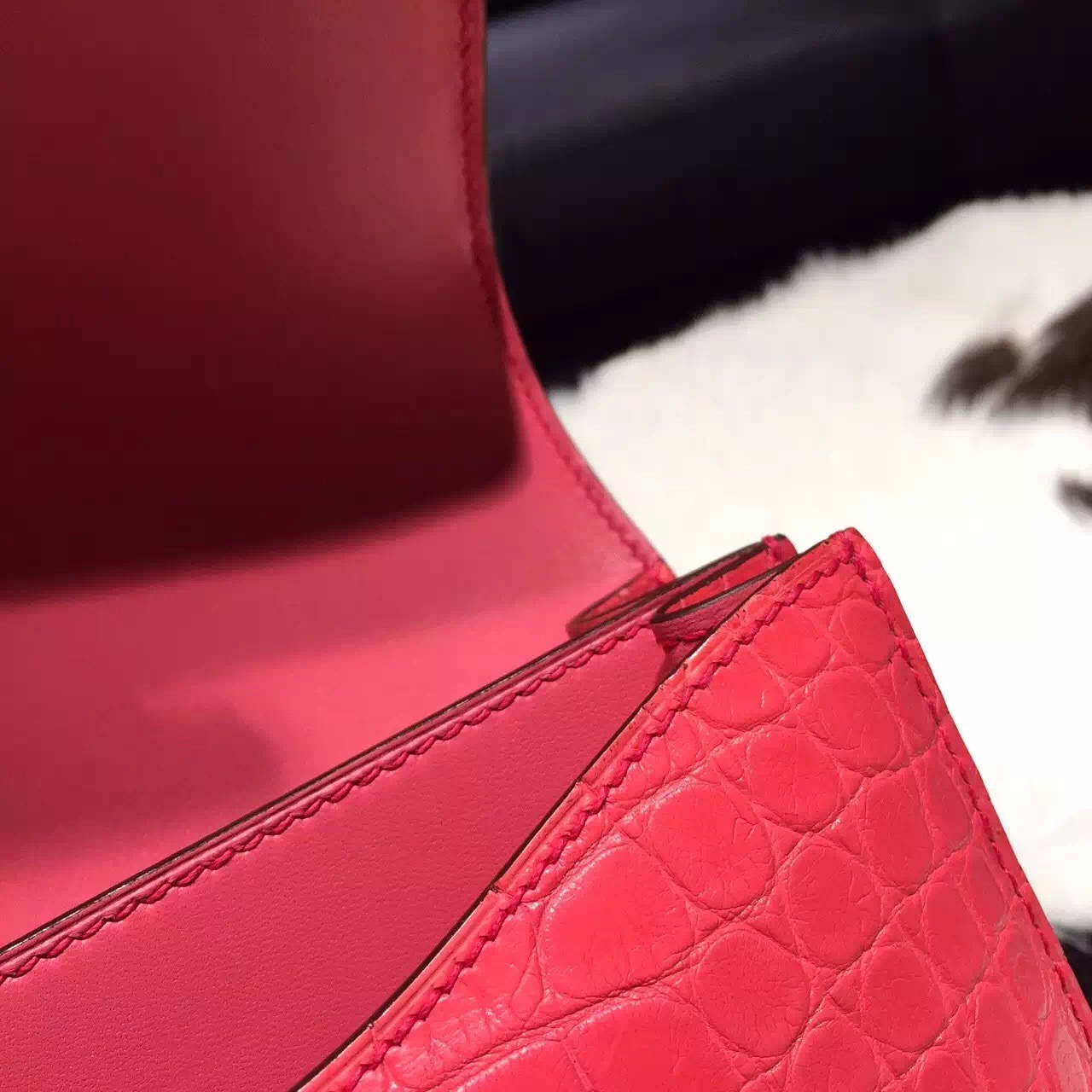 Replica Best Hermes Constance 23cm Matte Alligator Crocodile Original ...