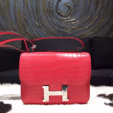 Replica Best Hermes Constance 23cm Matte Alligator Crocodile Original ...